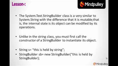 102 String Builder Class And Its Members C Language Tutorials In