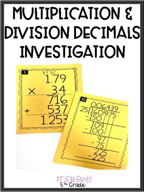 Multiplication And Division Decimals Investigation Find The Error