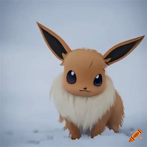 Cute Eevee Playing In The Snow On Craiyon