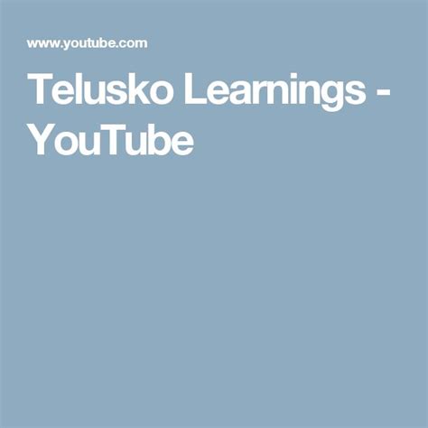 telusko learnings youtube programming tutorial learning youtube