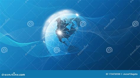 Abstract Blue Minimal Style Cloud Computing Networks Structure Telecommunications Concept