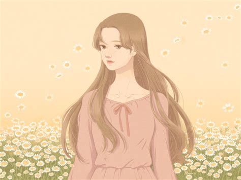 봄바람 감성일러스트소녀일러스트꽃일러스트 네이버 블로그
