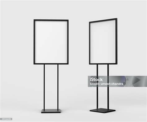 실내 받침대 강 기호 서 포스터 배너 광고 표시 로비 메뉴 보드 빈 흰색 3d 렌더링입니다 0명에 대한 스톡 사진 및 기타 이미지 Istock