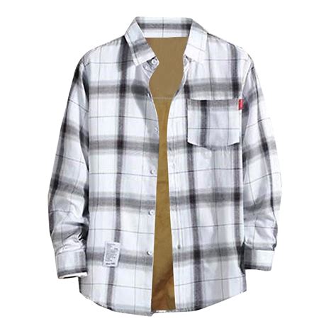 Stamzod Winter Clearance Sale Mens Heavyweight Flannel Shirt Jacket