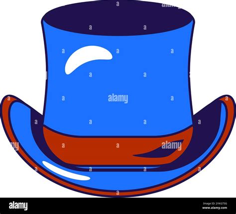 Vector Graphic Illustration Of Old Fashioned Top Hat In Cartoon Style