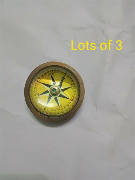 Brass Compass Paperweight Handmade Maritime Office Decor 2 Inch Lot Of 3 Etsy