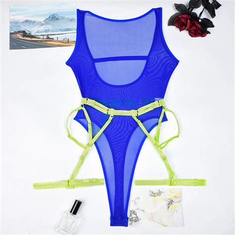 Sheer Bodycon One Piece Garter Belts Free Shipping
