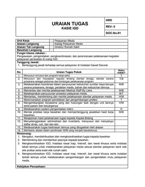 Job Desc Kepala Seksi Igddocx