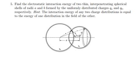 Solved 5 Find The Electrostatic Interaction Energy Of Two