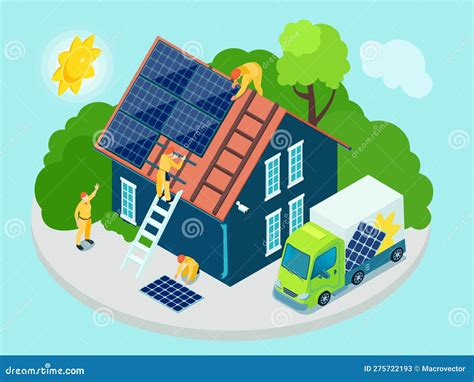 Modern Green Home Composition Stock Vector Illustration Of Electric