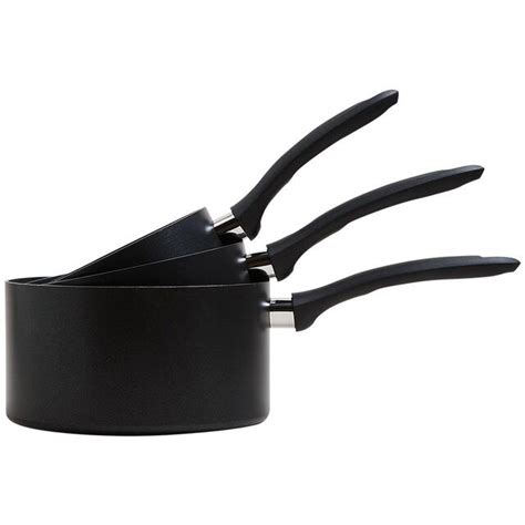 Mands Collection 3 Piece Black Aluminium Non Stick Pan Set One Size