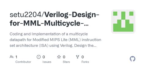 GitHub Setu2204 Verilog Design For MML Multicycle Datapath Coding