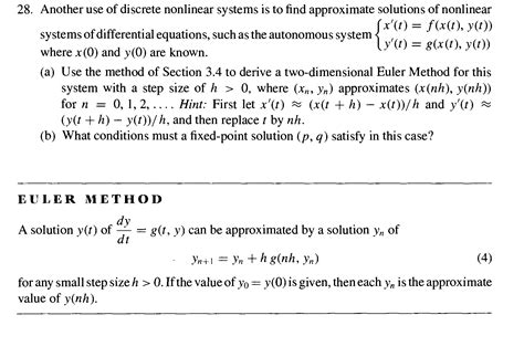 Solved Another Use Of Discrete Nonlinear Systems Is To Find