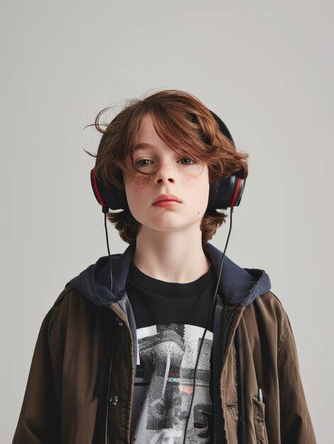 Premium Photo A Pensive Young Boy With Tousled Hair Gazes Into The