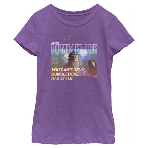 Girls Harry Potter Dumbledore Has Style Graphic Tee Purple Berry Large