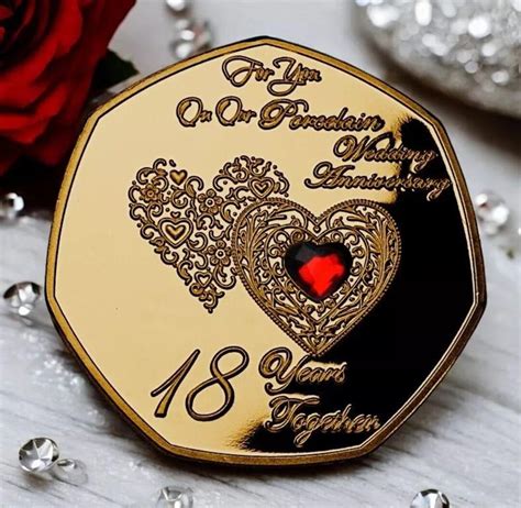 For You On Our 18th Porcelain Wedding Anniversary 24ct Gold