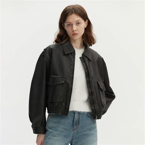 빈티지 에코 레더 블루종 자켓 블랙 Mdjk022black 감도 깊은 취향 셀렉트샵 29cm