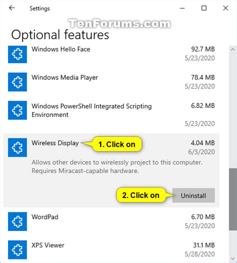 Install Or Uninstall Connect Wireless Display Feature In Windows 10 Tutorials