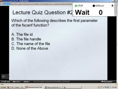 CS 159 Problems Responses Lecture Quizzes