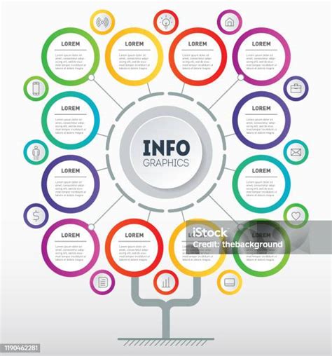 Le Rapport Annuel Est Segmenté En 12 Mois Arbre Ou Infographie De La