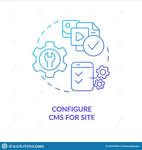 Configure Cms For Site Blue Gradient Concept Icon Stock Vector