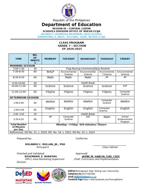 Class Program Final Version Pdf