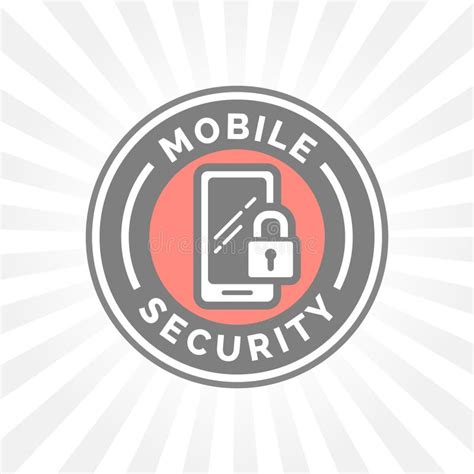 Mobile Device Security Icon With Padlock And Smartphone Symbol Stock
