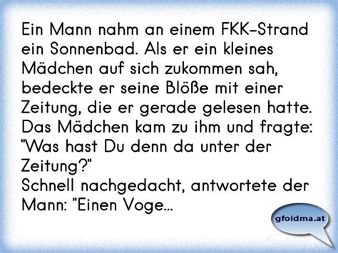 Ein kleines Mädchen ging an einen FKK Strand Dort lag ein Mann Als der