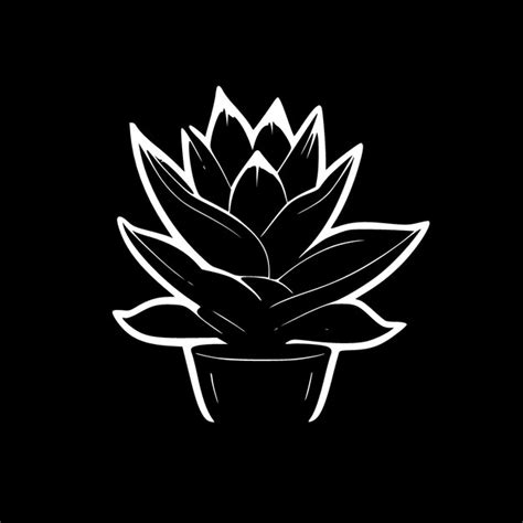 Premium Vector Succulent Black And White Vector Illustration