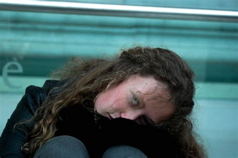 Premium Photo Portrait Of Sad Woman Against Glass