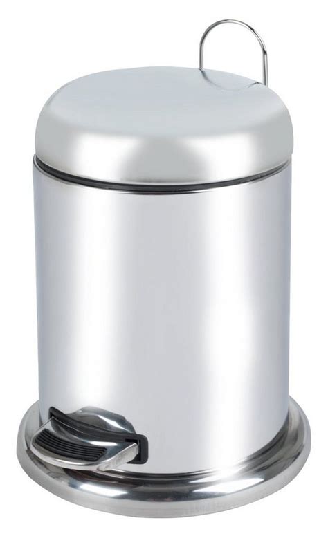 Home4you Mülleimer Treteimer Metall Silbergrau 5 Liter