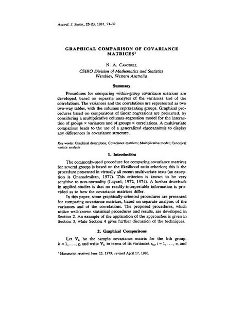 pdf graphical comparison of covariance matrices dokumen tips