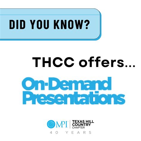 Mpi Texas Hill Country Chapter On Linkedin Did You Know Thcc Offers On