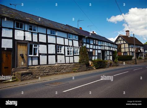 Half Timbered Medieval Houses Pembridge Village Near Leominster