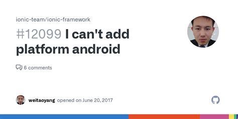 I Cant Add Platform Android · Issue 12099 · Ionic Teamionic