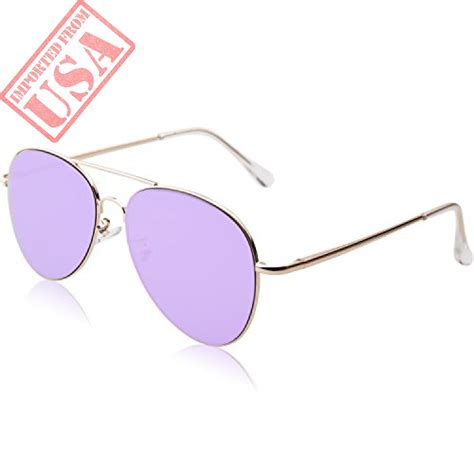 Sojos Classic Aviator Mirrored Flat Lens Sunglasses Metal Frame With
