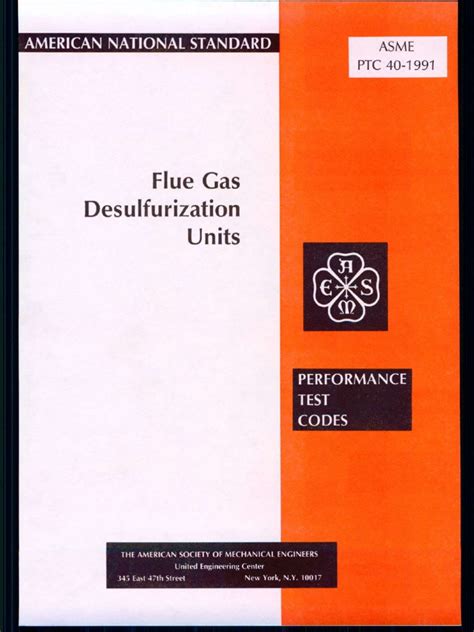 Ptc 40 1991 Performance Test Codes Flue Gas Desulfurization Units Pdf Pdf Applied And