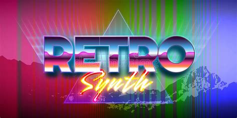 Retro Synth Editable Text Effect Retro Style With Vibrant Theme Concept Stock Vector