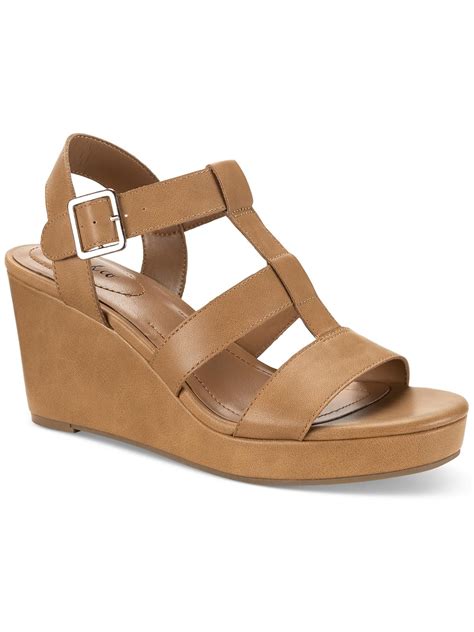 Style And Co Womens Sofiee Ankle Strap Gladiator Wedge Sandals
