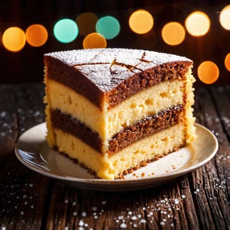 Sponge Cake Traditional Popular Sweet Dessert Cake Stock Illustration