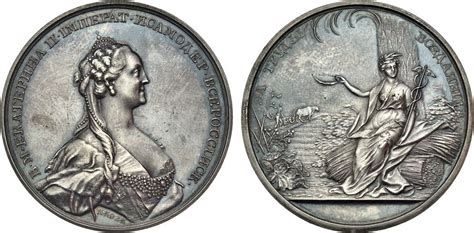 Russland Silbermedaille O J Um 1768 Katharina II 1762 1796 Vz St