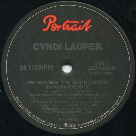 Rap Nerds Its The 80s Cyndi Lauper ‎ The Goonies R Good Enough 12