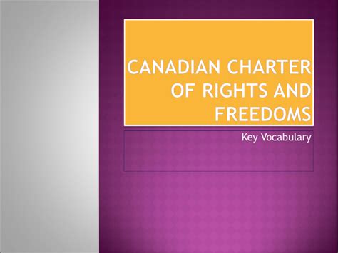 Canadian Charter Of Rights And Freedoms