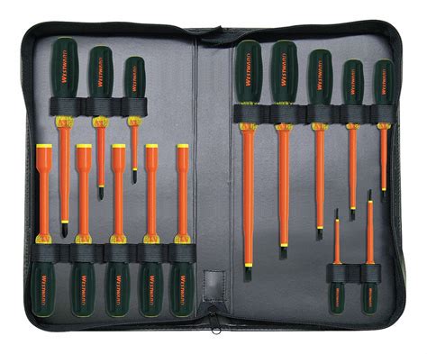 Westward 15 Pieces Phillips Slotted Tip Insulated Screwdriver Set