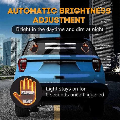 Funny Car Finger Light With Remote Road Rage Signs Middle Finger