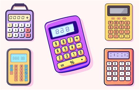 Premium Vector Colorful Calculator Vector Illustration Set Back To