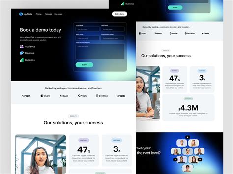upcircle saas landing page design book a demo by emilian for