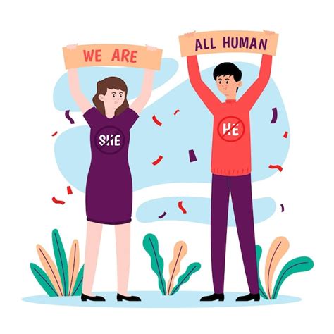 Free Vector Gender Neutral Movement Illustration Concept