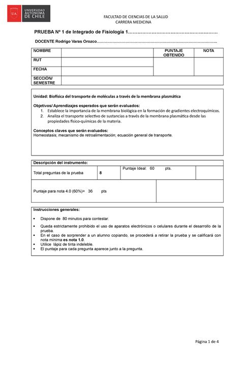 Examen Preguntas Y Respuestas FACULTAD DE CIENCIAS DE LA SALUD CARRERA MEDICINA PRUEBA