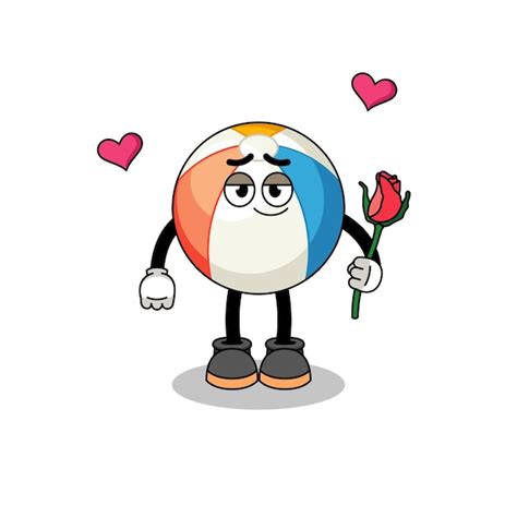 Premium Vector Beach Ball Mascot Falling In Love